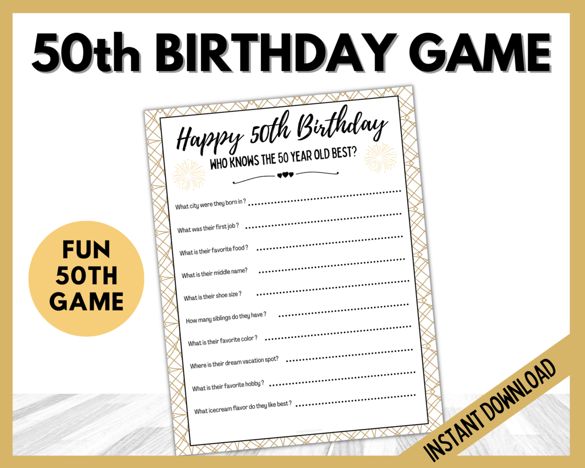 50th Birthday Party Games - Delilah's Party Ideas