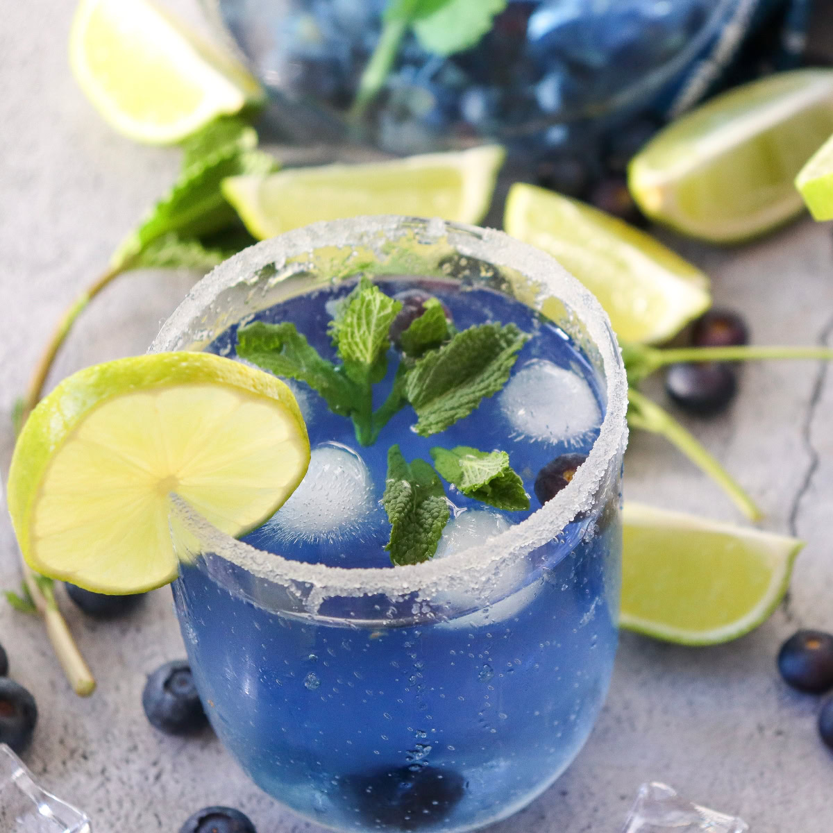 Blueberry Mojito Mocktail - Delilah's Party Ideas